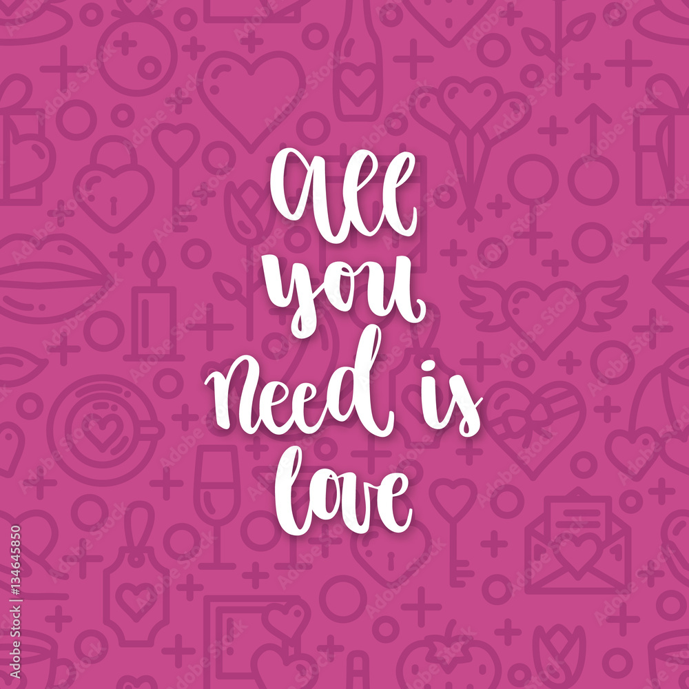 Romantic Typographic poster Stock Vector | Adobe Stock