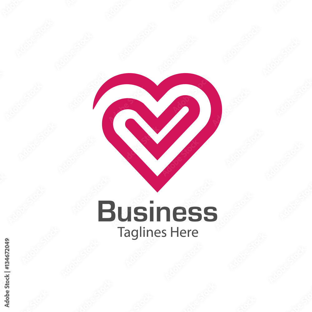 Heart icon vector logo. Heart logo, heart shape. love logo concept ...