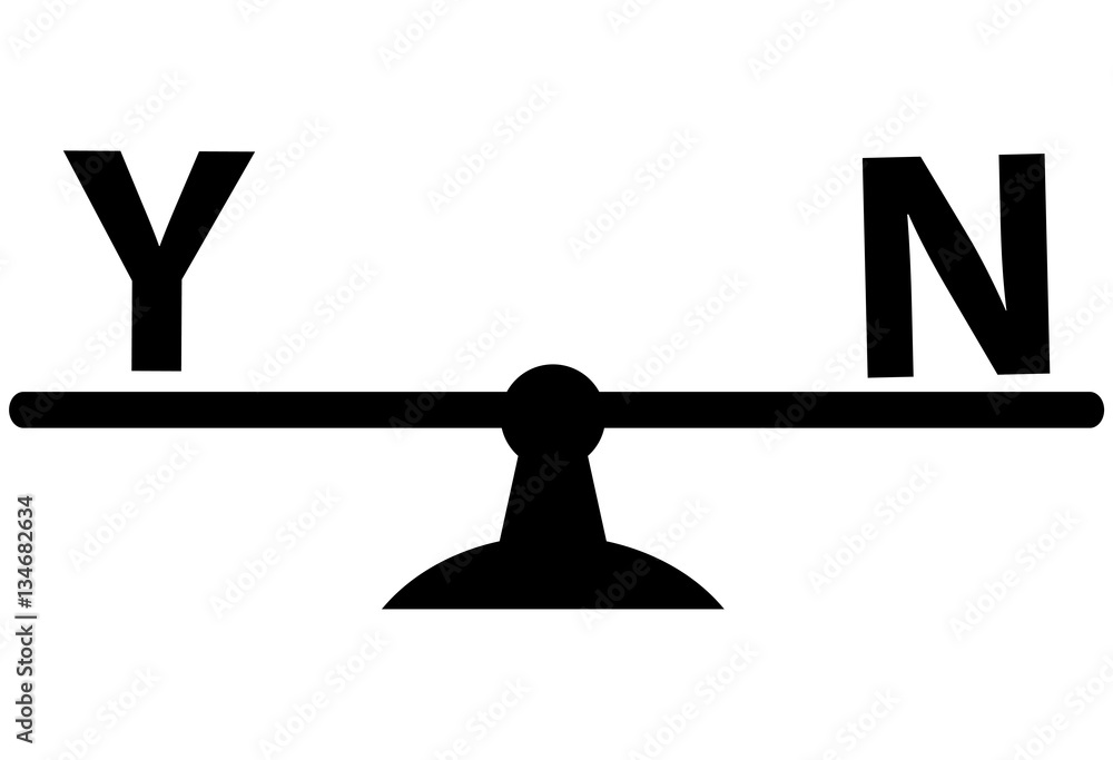 Yes or No equal Scale Stock Vector | Adobe Stock