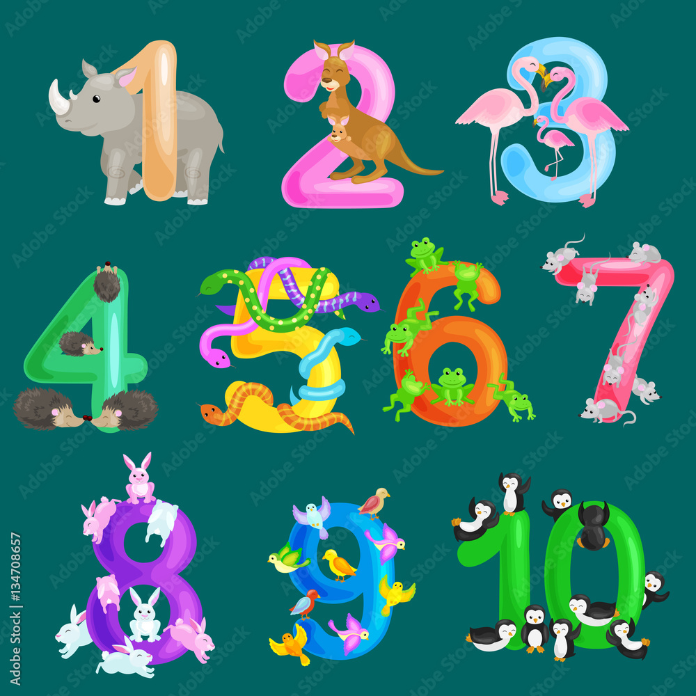 Set of ordinal numbers for teaching children counting with the ability ...
