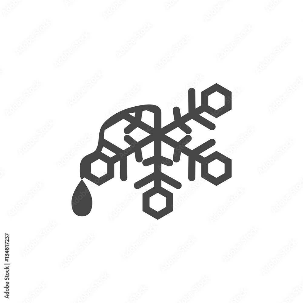 Melting snowflake with a drop of water Stock Vector | Adobe Stock