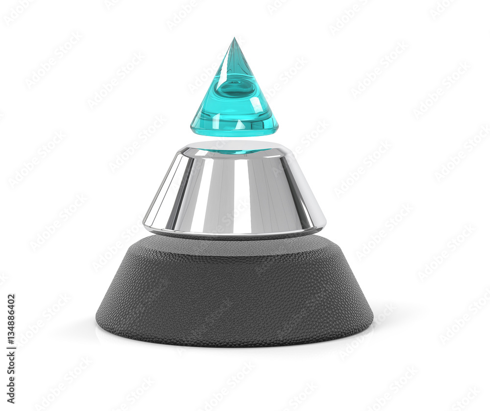 3D Isolated Three Level Pyramid Cone Hierarchy Structure Colored Stock ...