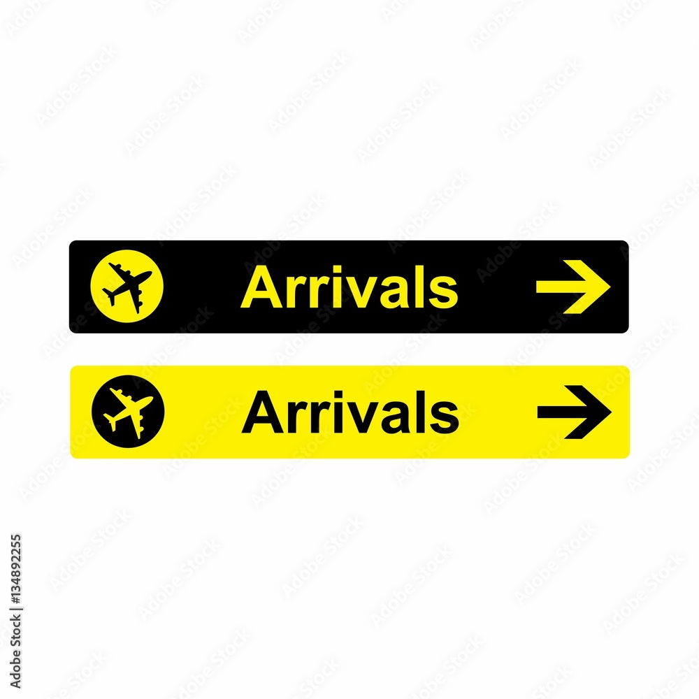 Airport Arrival sign vector design isolated on white background Stock ...