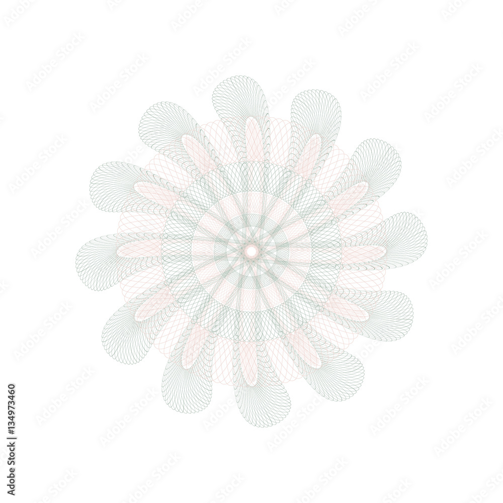 Guilloche decorative rosette element. Digital watermark. It can be used ...