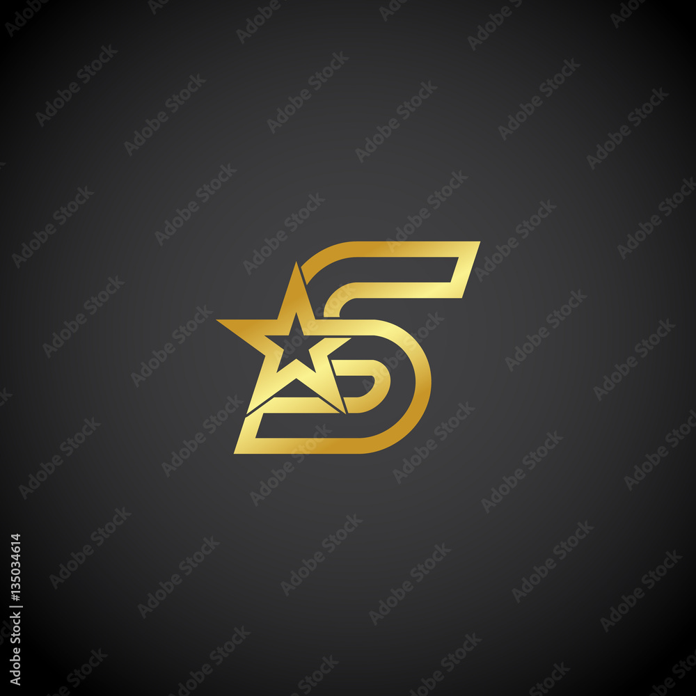 Letter S logo,Gold star sign Branding Identity Corporate unusual logo ...