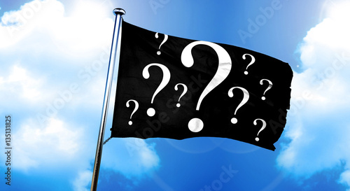 question mark flag, 3D rendering Stock Illustration | Adobe Stock
