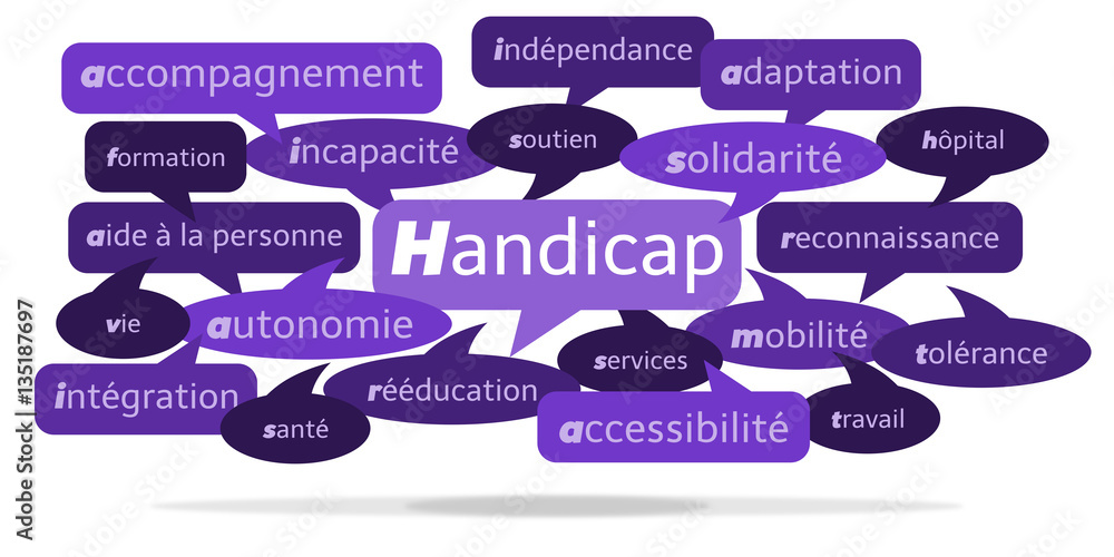 Image vectorielle Stock Nuage de Mots Handicap v3 | Adobe Stock