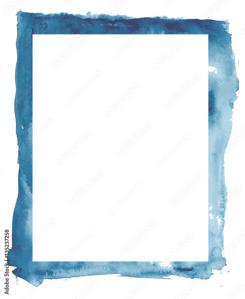 Abstract blue watercolor frame and white space Stock Vector | Adobe Stock