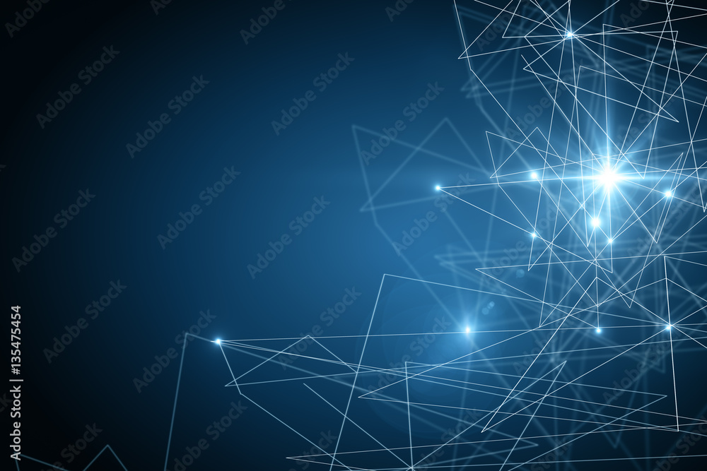 Connected dots on turquoise background Stock Photo | Adobe Stock