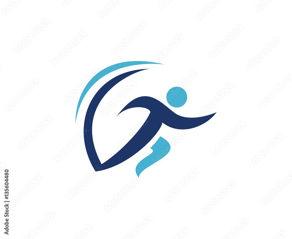 Run man logo Stock Vector | Adobe Stock