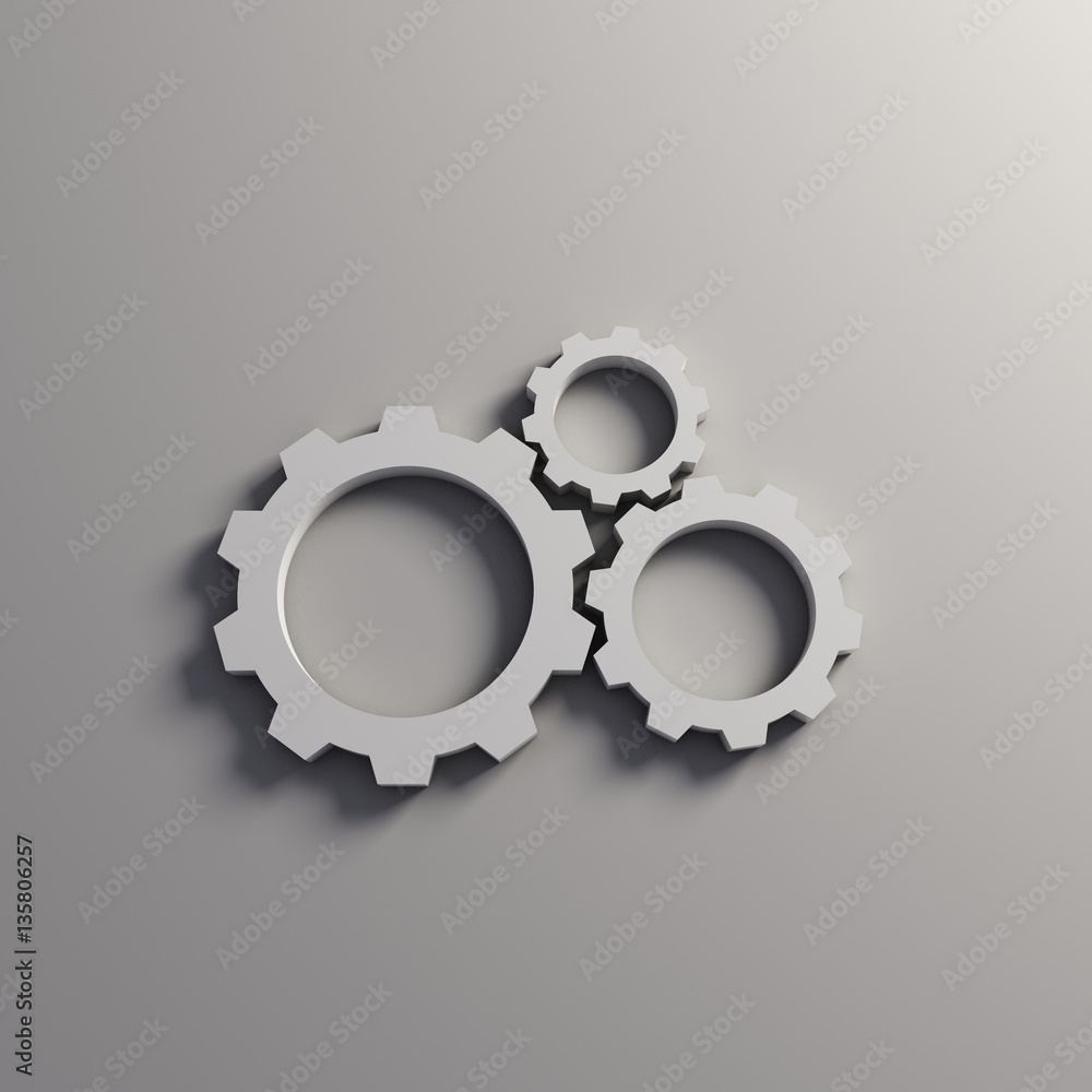 3D Gears Working in Team. Render Illustration Stock Illustration ...