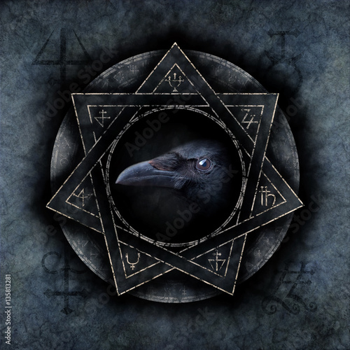 Crow Magic with a sinister crow head materialising within an elaborate ...