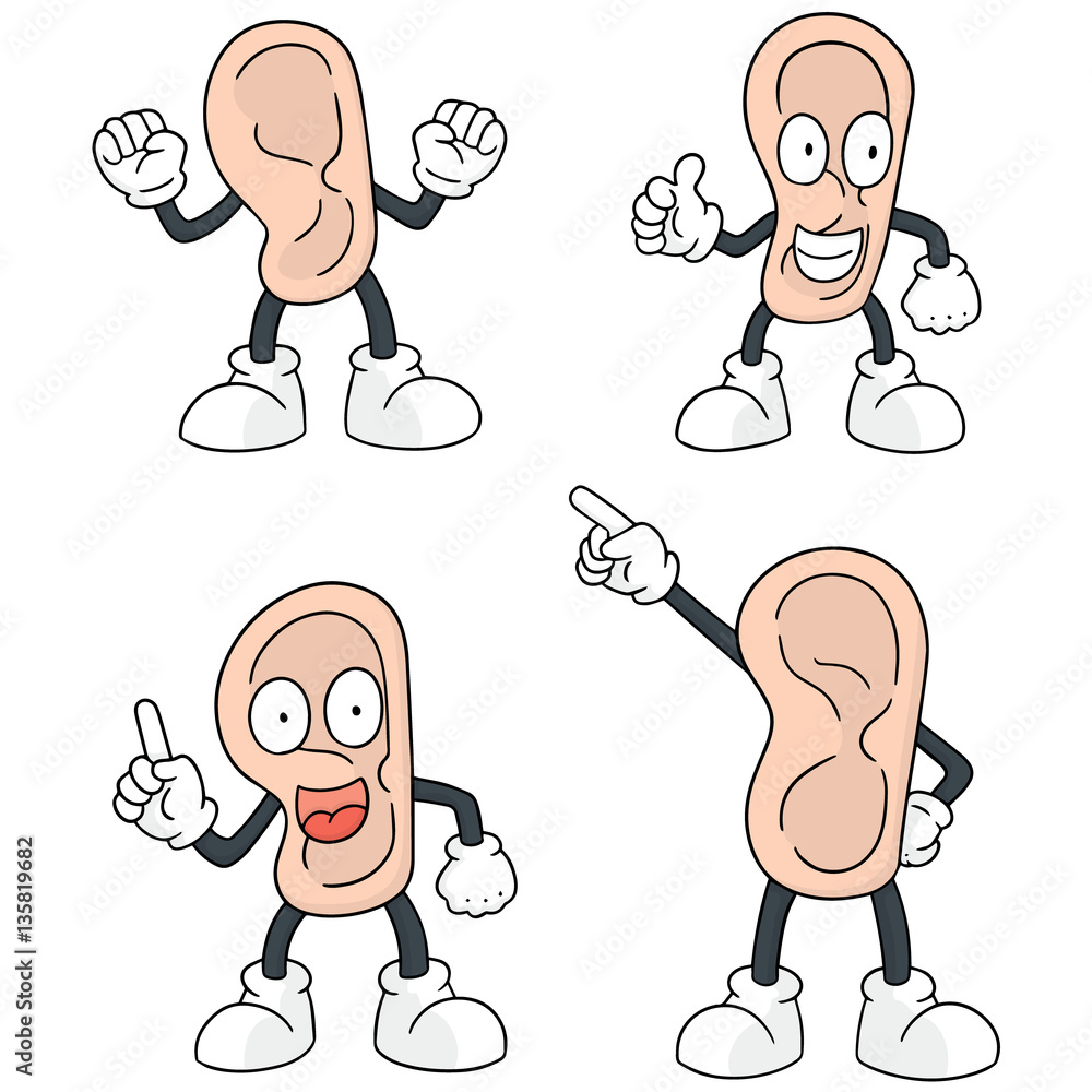 vector set of ear cartoon Stock Vector | Adobe Stock