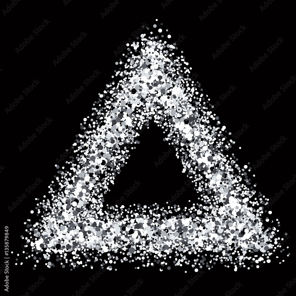 Dotted triangle for design project on black - vector illustration Stock ...