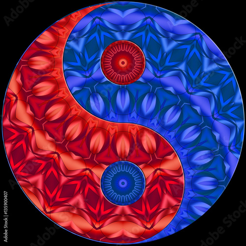 Red Blue Ying Yang Stock Photo | Adobe Stock