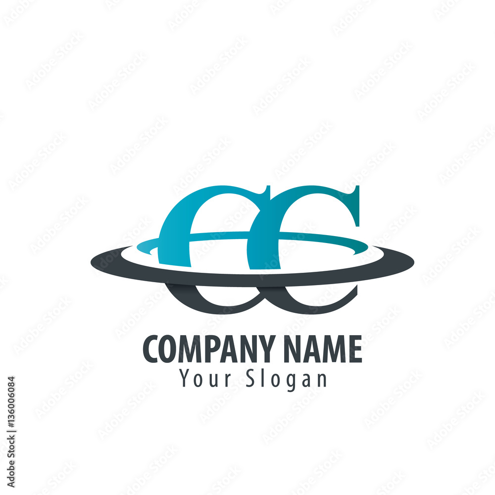 Initial Letter CC With Overlapping Swoosh Circle Stock Vector | Adobe Stock