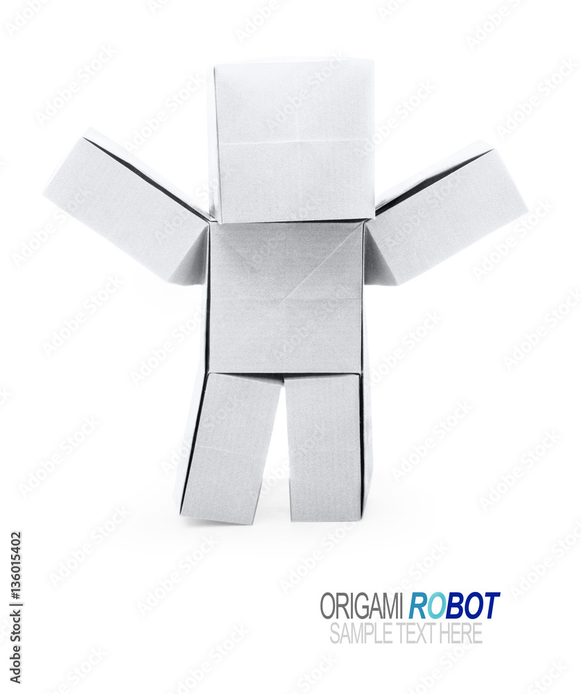 Foto de Stock Paper origami robot | Adobe Stock
