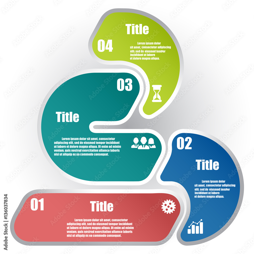 Triangle pyramid infographic template with 4 steps. Parts of the chart ...