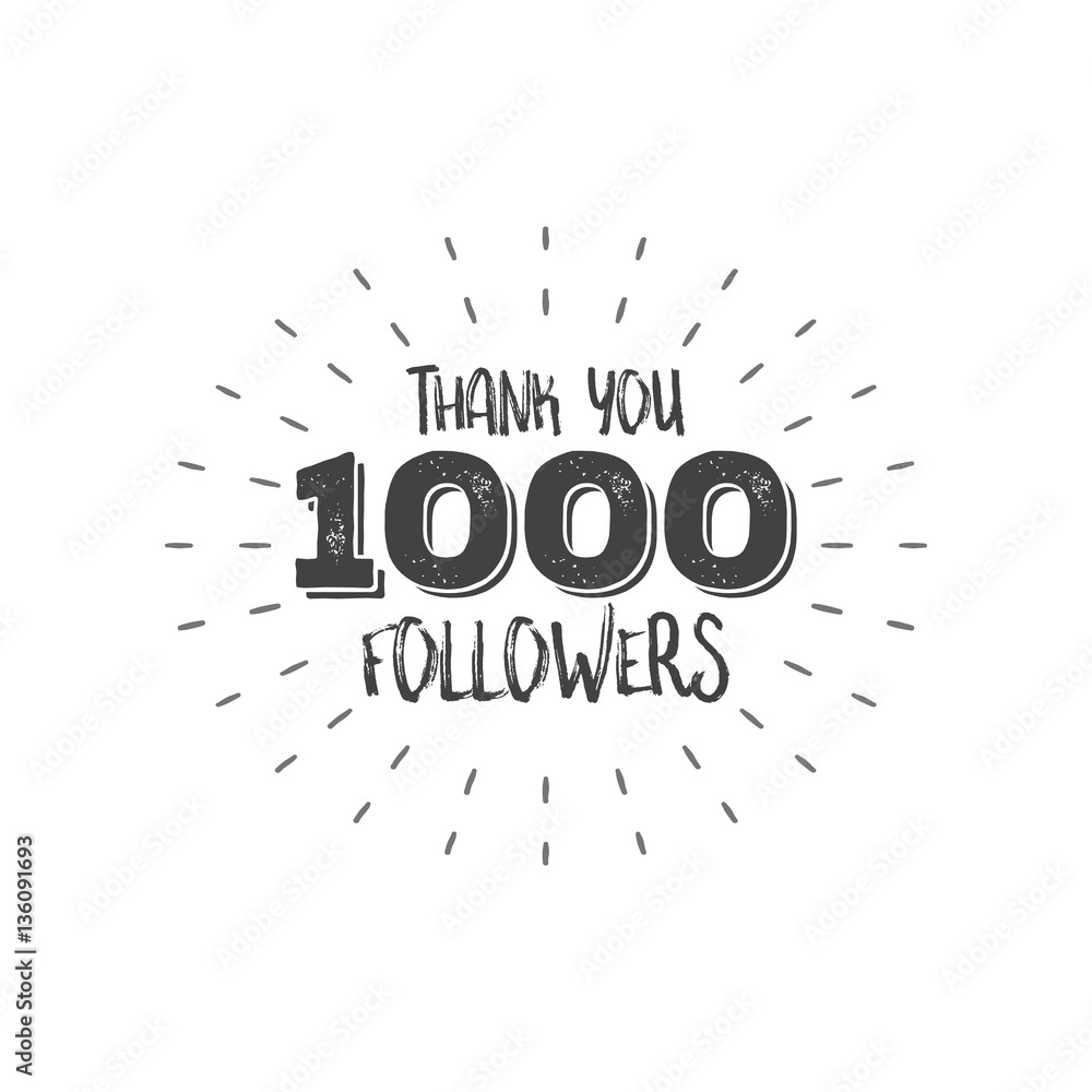 Thank you letters for follower vector illustration Stock Vector | Adobe ...