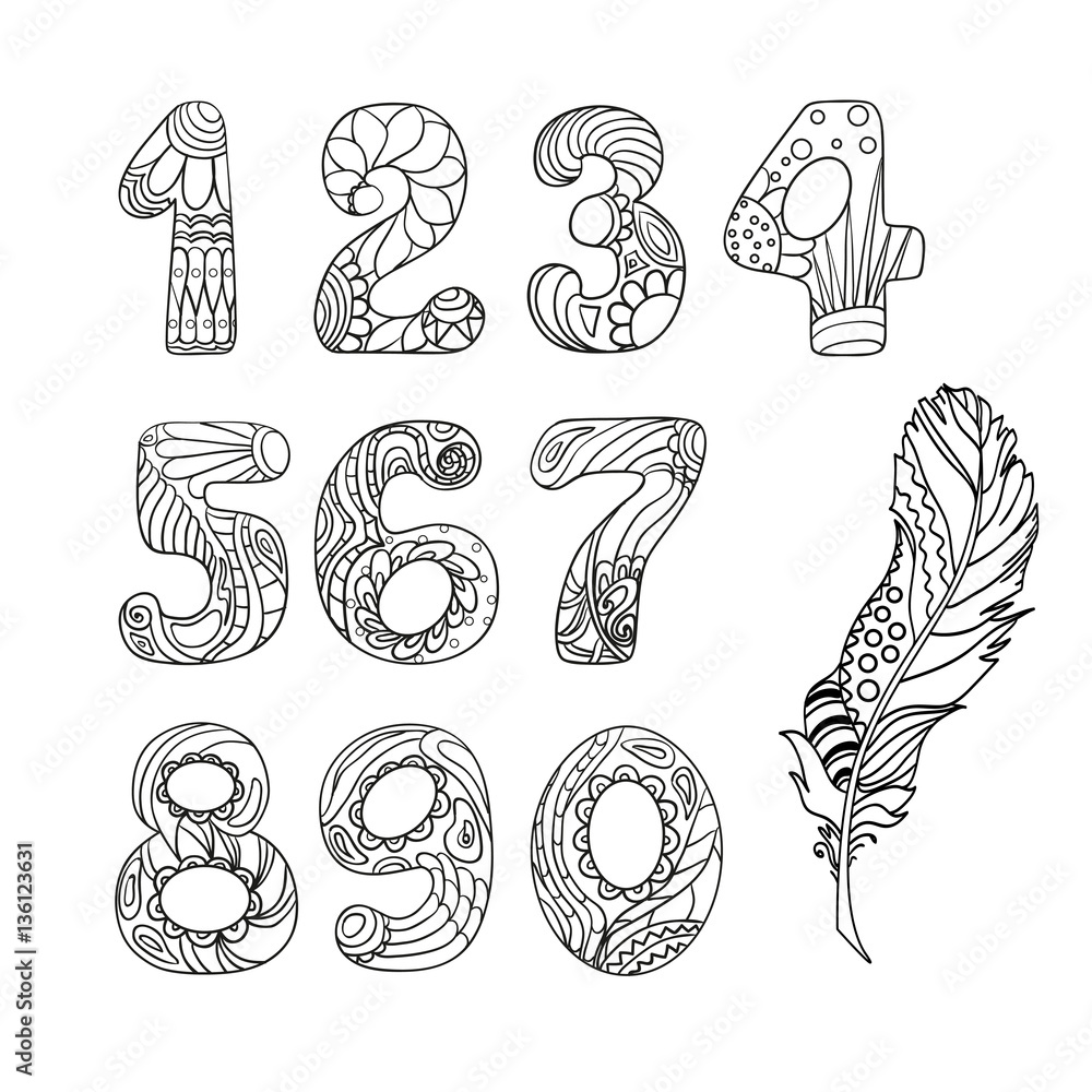 zentangle number design