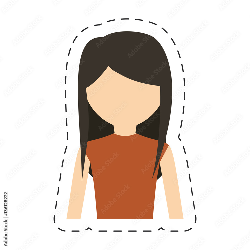 casual woman formal face icon, vector illustration image Stock Vector ...