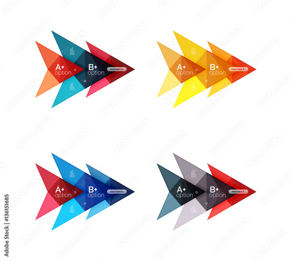 Colorful vector option banner arrow templates, infographic layouts ...