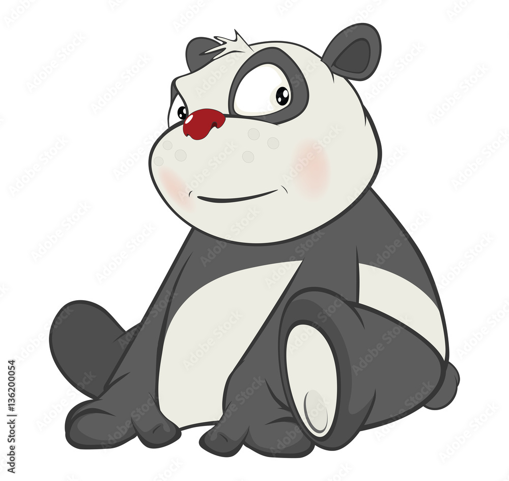 Illustration of a Cute Panda. Cartoon Character Stock Vector | Adobe Stock