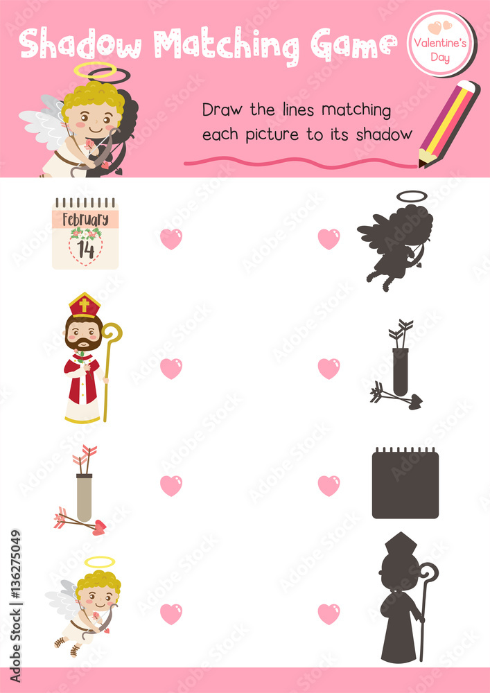 Shadow matching game for preschool kids activity worksheet in ...