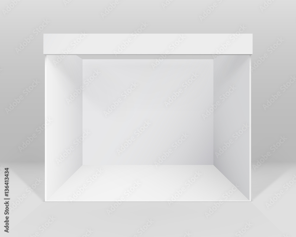 Vector White Blank Indoor Trade exhibition Booth Standard Stand for ...