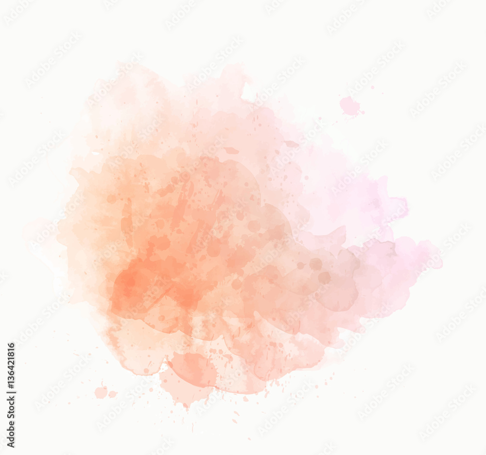 Salmon pink watercolor splash vector Stock Vector | Adobe Stock