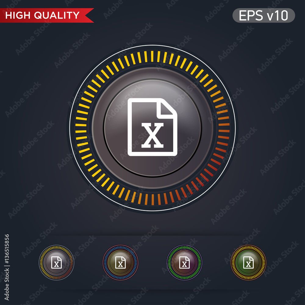 Excel file icon. Button with excel file icon. Modern UI vector. Stock ...