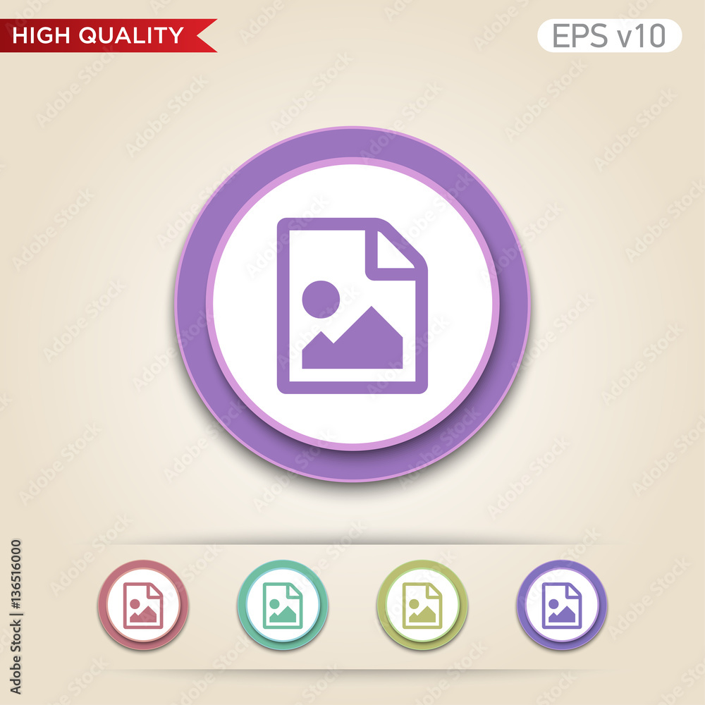 Image file icon. Button with image file icon. Modern UI vector. Stock ...