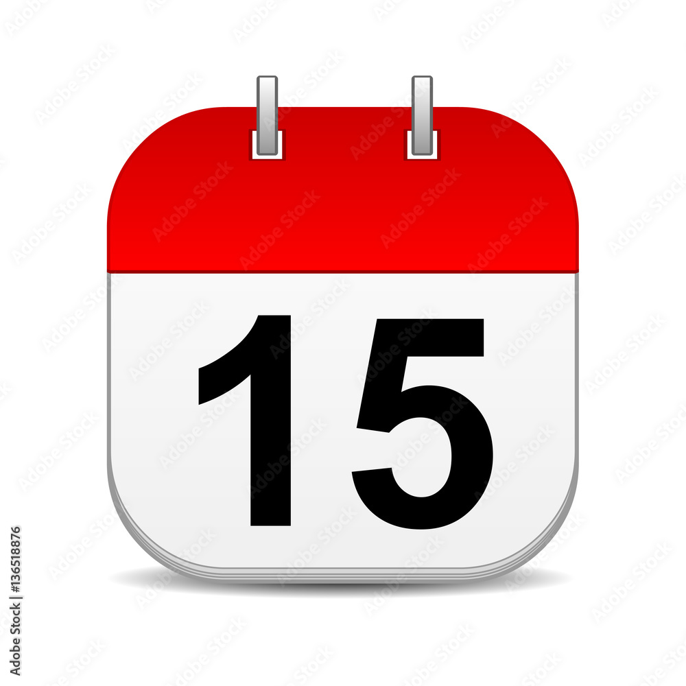 15 on blank calendar icon Stock Illustration | Adobe Stock