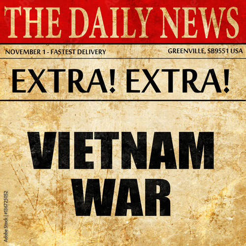 vietnam war, article text in newspaper Stock Illustration | Adobe Stock