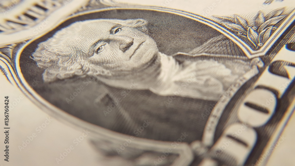 George Washington on One Dollar Bill Stock Photo | Adobe Stock