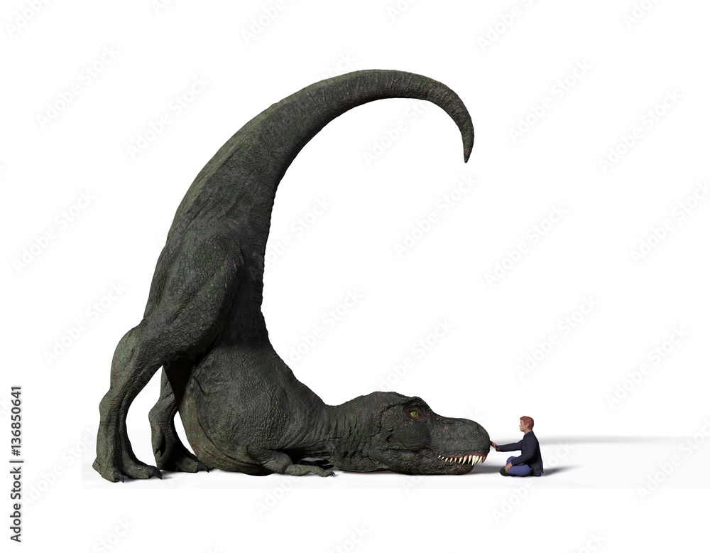 comparison of the size of an adult Tyrannosaurus rex dinosaur from the ...