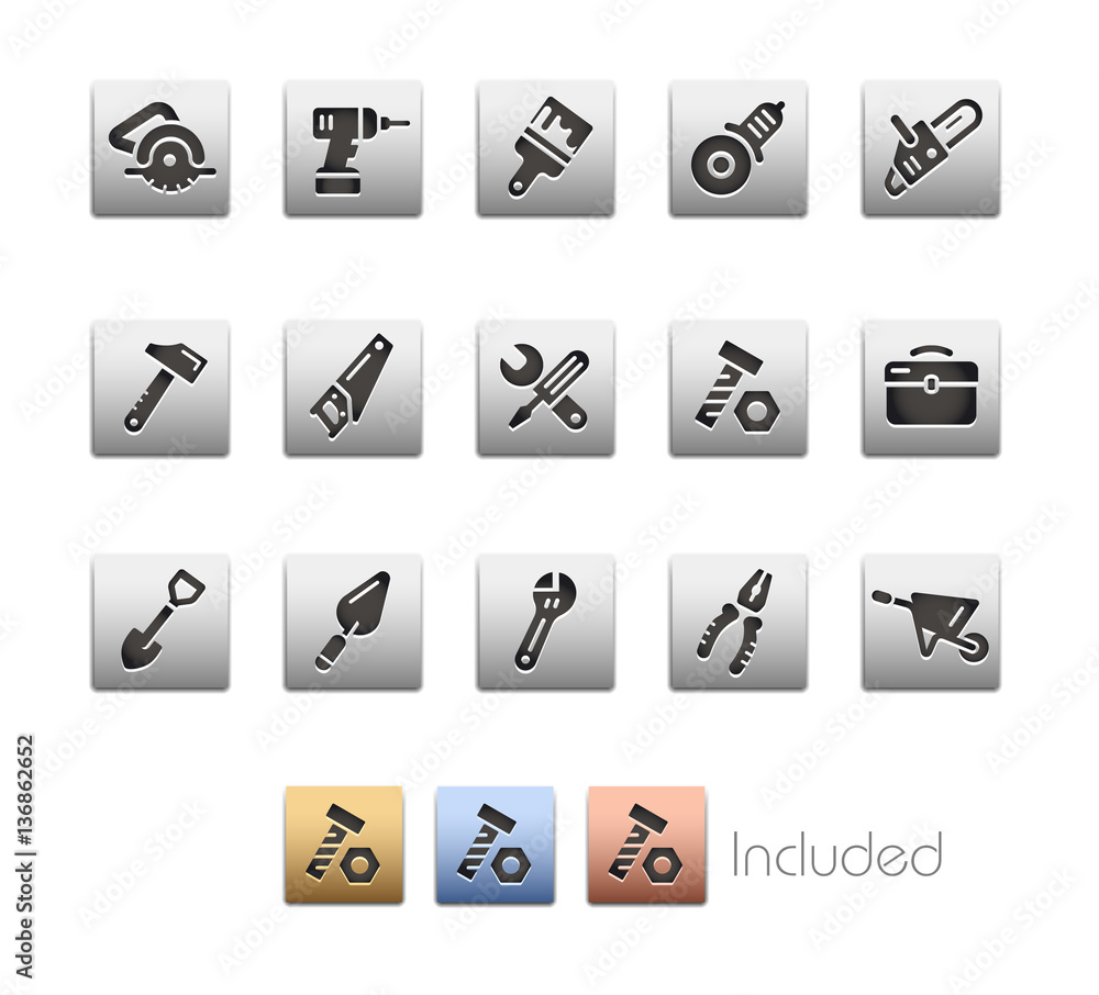 Tools Icons - The vector file includes 4 color versions for each icon ...