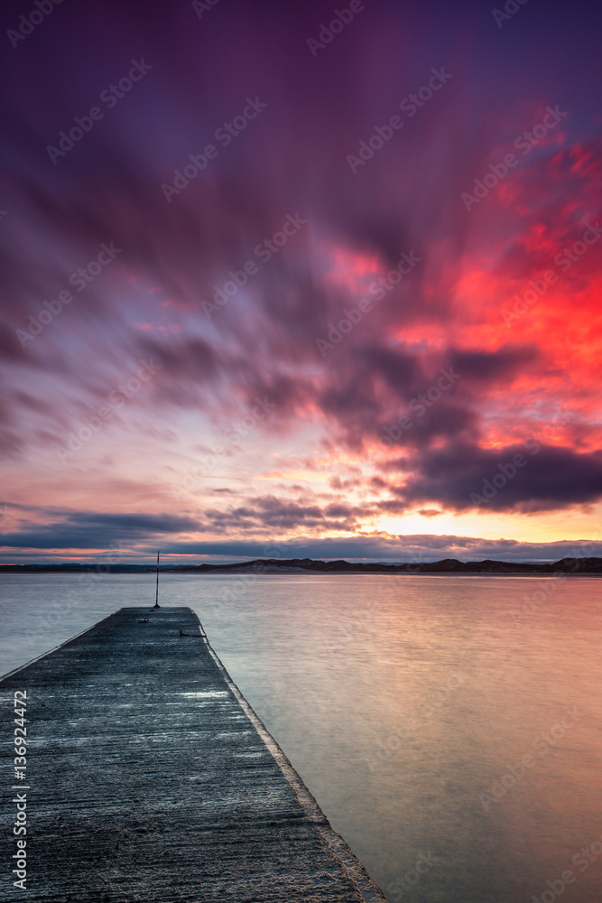 Beadnell Harbour Pier and Bay, at Beadnell village on the ...