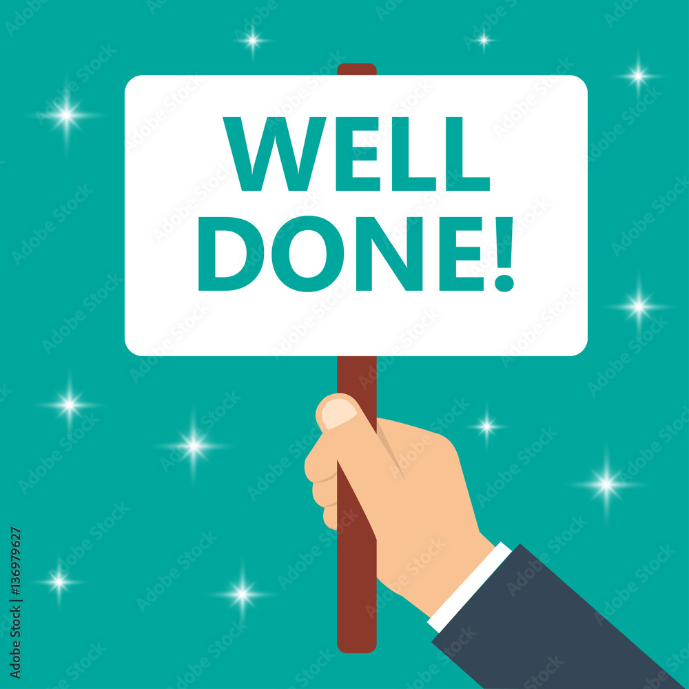 Well Done cartoon banner Stock Vector | Adobe Stock