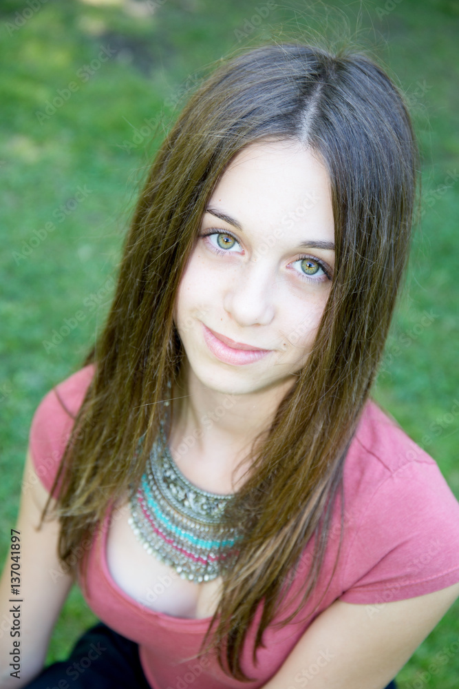 Portrait of a beautiful teenage girl Stock Photo | Adobe Stock