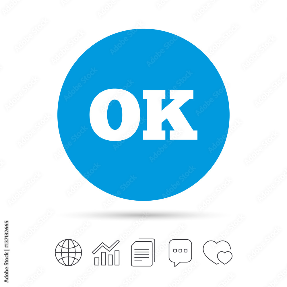 Ok sign icon. Positive check symbol. Stock Vector | Adobe Stock