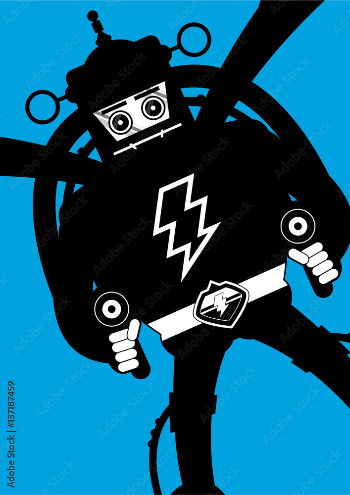 Cute Cartoon Science Fiction Robot Stock Vector | Adobe Stock