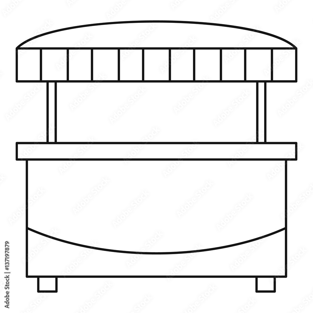 Market stand kiosk stall icon, outline style Stock Vector | Adobe Stock