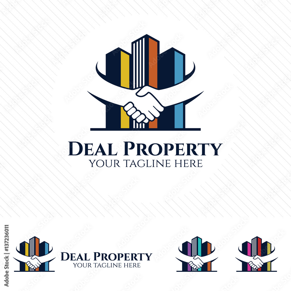 Property deal logo design vector. Real estate or apartment trading ...