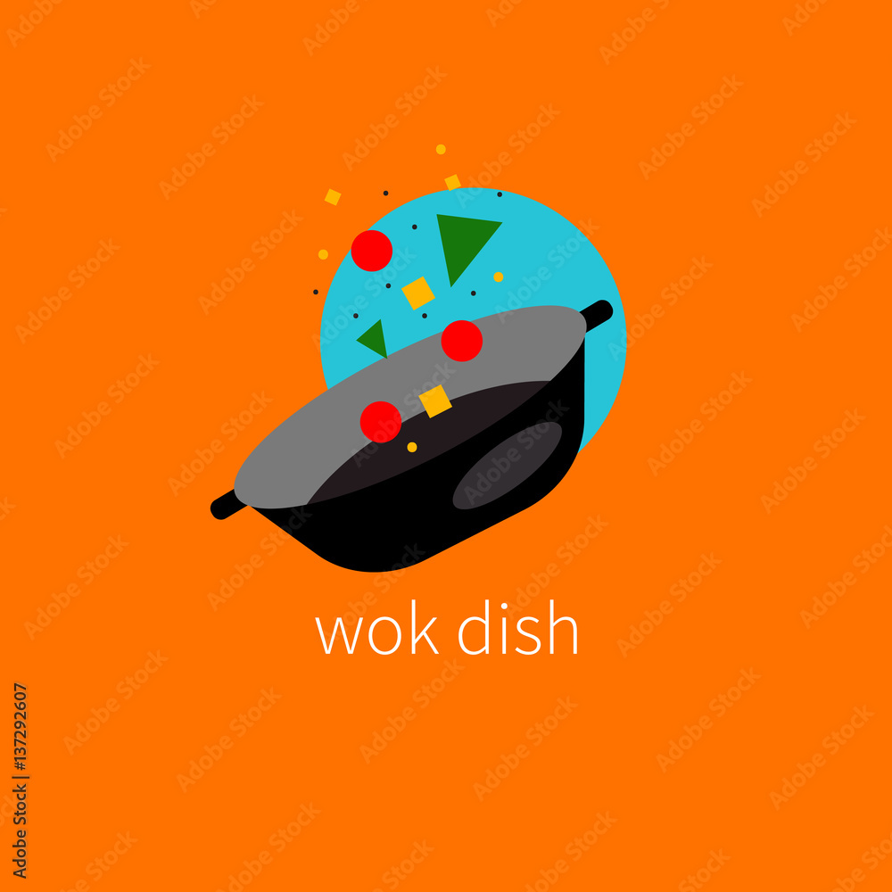Logo dishes wok Stock Vector | Adobe Stock