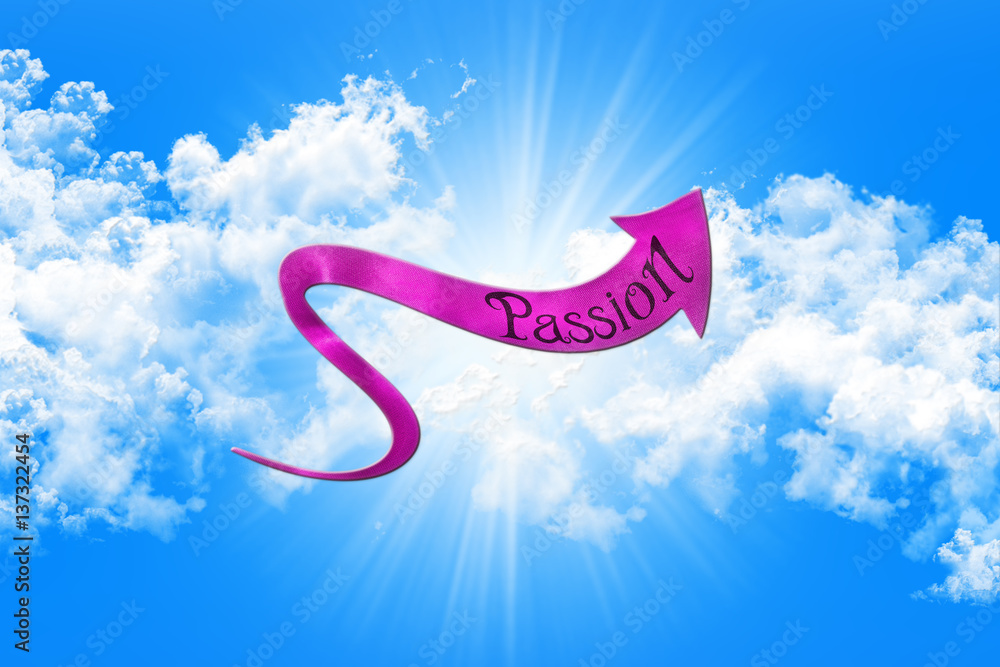 Sex Concept. Arrow With Passion Written On It Showing The Way On Sky ...