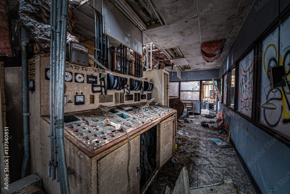 Abandoned Control Room Stock Photo | Adobe Stock