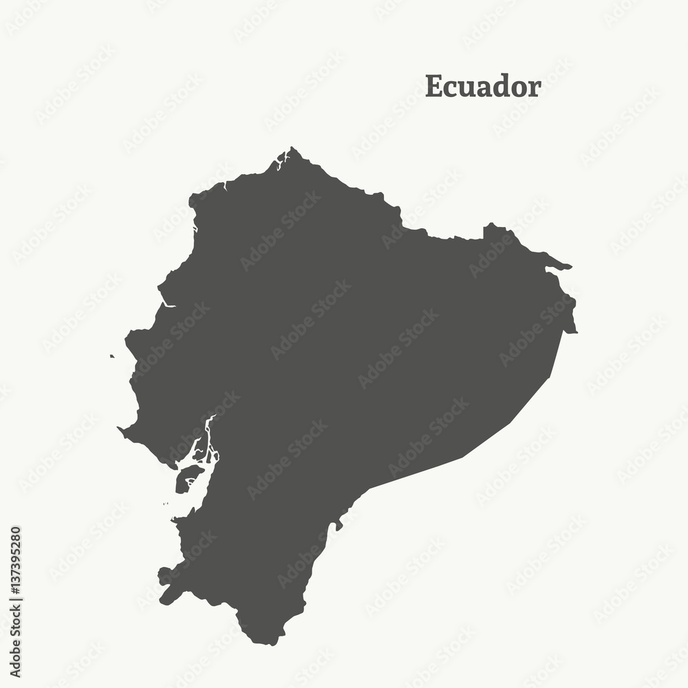 Outline map of Ecuador. vector illustration. Stock Vector | Adobe Stock