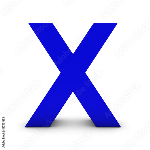 Blue Letter X Isolated on White with Shadows 3D Illustration - Buy this ...