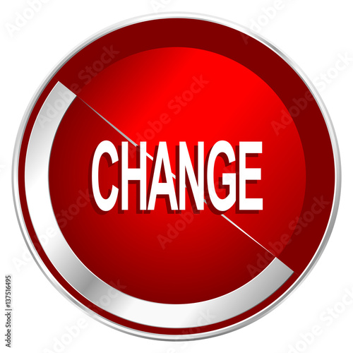 Change red web icon. Metal shine silver chrome border round button ...